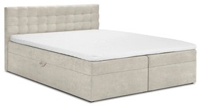 Béžová boxspring postel s úložným prostorem 200x200 cm Jade – Mazzini Beds