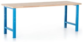 Dílenský stůl Basic, 220 x 80 cm, modrá - ral 5012