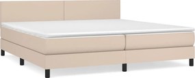 Box spring postel s matrací cappuccino 200 x 200 cm umělá kůže 3141028