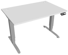 Elektr. nastavitelný stůl 120x80 s pamětí - HOBIS MOTION MS 3M 1200 Dekor stolové desky: bílá, Barva kovové podnože: stříbrná