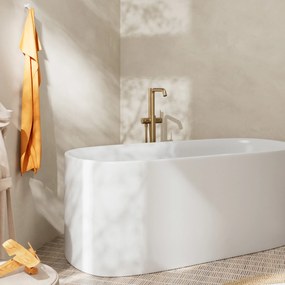 Hansgrohe Tecturis S, páková vanová volně stojící baterie na podlahu, kartáčovaný bronz, HAN-73440140