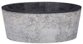 Umyvadlo černé Ø 40 x 15 cm mramor 149178