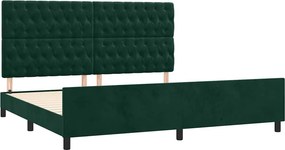 Rám postele bez matrace tmavě zelená 200 x 200 cm samet 3125961