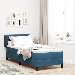 Postel s boxspringem s čelo Tmavě moddrá 80 x 200 cm samet 3340308