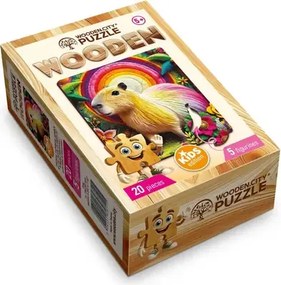 WOODEN CITY Dřevěné puzzle Kapybara / 20 dílků / od 5 let
