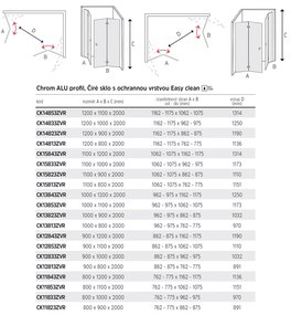 Mereo Mereo, Zalamovací sprchový kout, Novea, obdélník, chrom ALU, sklo Čiré, CK11833ZVR