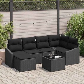Set pohovek 7 ks Černá polyratan 3346803