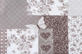 Bavlněný povlak na polštář Srdce s motýly Velikost: 70 x 90