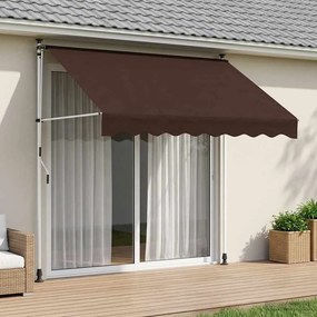vidaXL Ručně zatahovací markýza 350 cm pruhy [42037063] Barva: oranžová a hnědá
