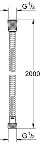 GROHE 22103000 - Sprchová hadice VITALIOFLEX METAL LONG-LIFE 2000 mm chrom
