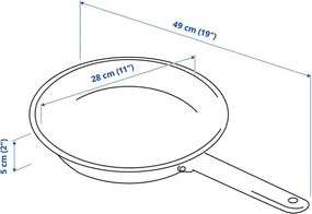 IKEA 365+ Pánev, nerezavějící ocel, 28 cm