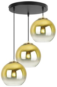 Závěsné svítidlo Bergen Gold, 3x zlaté/transparentní skleněné stínítko (fi 20cm),