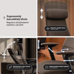 Křeslo kancelářské čalouněné ředitelské hnědé: COMMAND