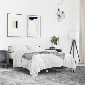 Rám postele černý 135 x 190 cm kompozitní dřevo a kov 3280072