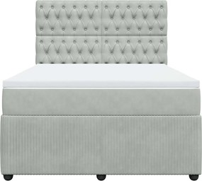 Box spring postel s matrací světle šedá 140x190 cm samet 3294640