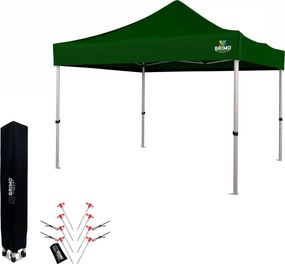 BRIMO Nůžkový párty stan EXCLUSIVE ALU 3x3 m bez stěn zelený
