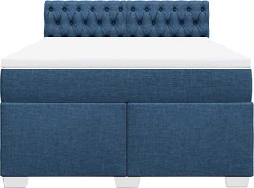 Box spring postel s matrací modrá 140x190 cm textil 3288196