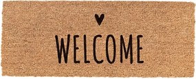 Kokosová rohožka Welcome se srdíčkem - 75*22*2 cm