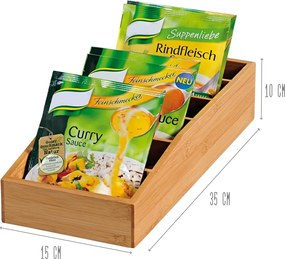 Kesper Bambusový organizér na koření v sáčcích, polévky, pudinky MARIE, 15x10x35