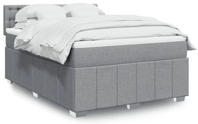 Box spring postel s matrací světle šedá 140 x 190 cm textil 3287077