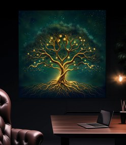 Obraz na plátně - Strom života Hvězdné spojení FeelHappy.cz Velikost obrazu: 60 x 60 cm