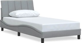 Rám postele bez matrace Hanko světle šedá 100 x 200 cm textil 3310370