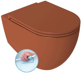 Isvea Isvea, INFINITY závěsná WC mísa, Rimless, 36,5x53cm, terracotta, 10NF02004-2U