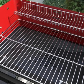 Outsunny Záhradní Kovový Uhlík Gril BBQ Smokery s Kolíky, Nastavitelný Grilovat Výšku, Dřevěná Police, Přenosný Grilový Vozík, BBQ pro Grilování a Ke…