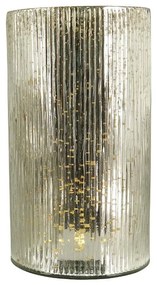 Skleněný svícen stříbrný Verrerie na čajovou svíci  - 19 x 11 cm