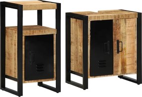 Sada koupelnového nábytku 2 ks Hnědá a černá 55 x 35 x 60 cm 3305598
