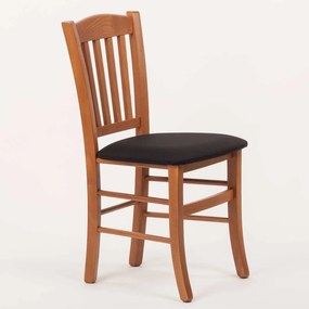 Stima Židle VENETA s čalouněným sedákem Odstín: Rustikál, Látky: LUX černá 23
