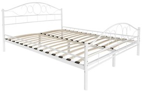 Kovová postel Mirioda, Rozměr postele: 140x200, Barva: Bílá