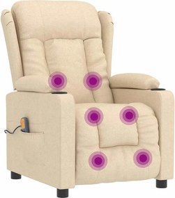 Masážní křeslo krémové textil 339067