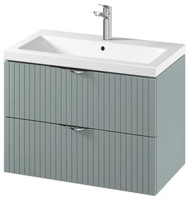 Cersanit Tirso, závěsná umyvadlová skříňka 794x447x572 mm + keramické umyvadlo, zelená matná, S801-540