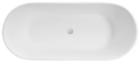 BESCO Volně stojící vana MOYA bílá matná Barva - Bílá matná, Barva sifonu - Chrom, Rozměr vany - 160 × 68 cm VANMOYA160CM