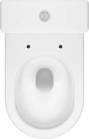 Cersanit Remo Oval, oválné kompaktní wc s WC sedátkem, vířivé splachování, bílá lesklá, K3030-001