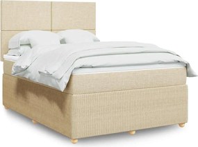 Box spring postel s matrací krémová 140x200 cm textil 3292077