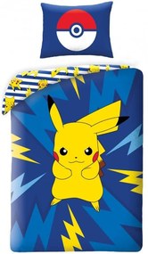 Bavlněné ložní povlečení Pokémon Pikachu - motiv Bleskový šok - 100% bavlna - 70 x 90 cm + 140 x 200 cm
