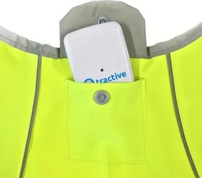 Tractive neonová reflexní vesta pro psy s kapsou pro GPS zelená - veli