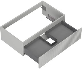 Mexen Rivel, koupelnová skříňka 80 cm, 1 zásuvka, drážkovaná, šedá matná, 91A20-08023-1-BF62