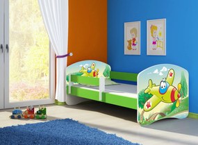 Dětská postel - Letadlo 2 180x80 cm zelená