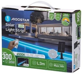 Aigostar - LED Stmívatelný solární pásek LED/1,6W/3,2V 3 m 6500K IP65 + DO