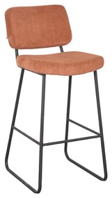 LABEL51 Barová židle Noah -  hnědý mikro semiš