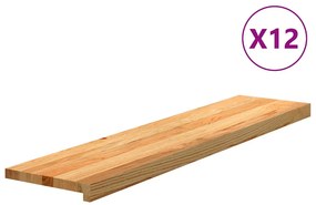 Nášlapy na schody 12 ks světle hnědé 110x30x2 cm masivní dub 3282987