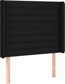 Box spring postel s matrací a LED černá 90x200 cm textil 3138927