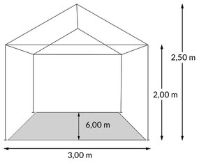 Casaria Party stan bílý 6 x 3 m, 18 m² 105735