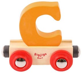 Bigjigs Rail Vagónek dřevěné vláčkodráhy - Písmeno C
