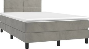 Box spring postel s matrací světle šedá 120 x 200 cm samet 3141293