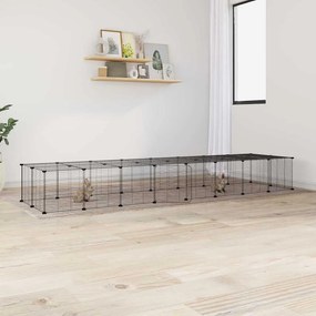 36panelová ohrádka pro zvířata s dvířky černá 280 x 70 x 35 cm ocel 3114060
