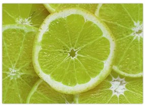 Skleněný obraz - citróny na řezu (70x50 cm)